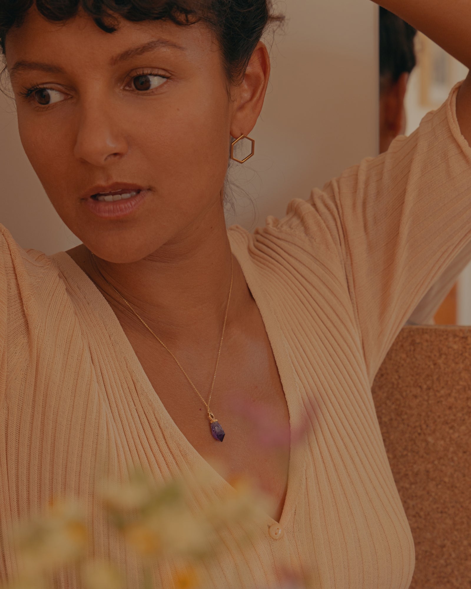 Pendentif Infime Améthyste Vermeil - esa bijoux français éthiques